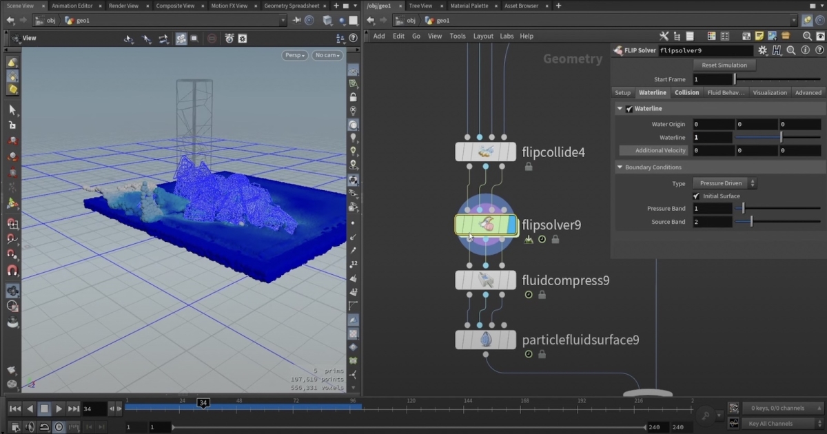 Tutorial: Working With FLIP Nodes in Houdini 19.5 Tutorial: Working With FLIP Nodes in Houdini 19.5